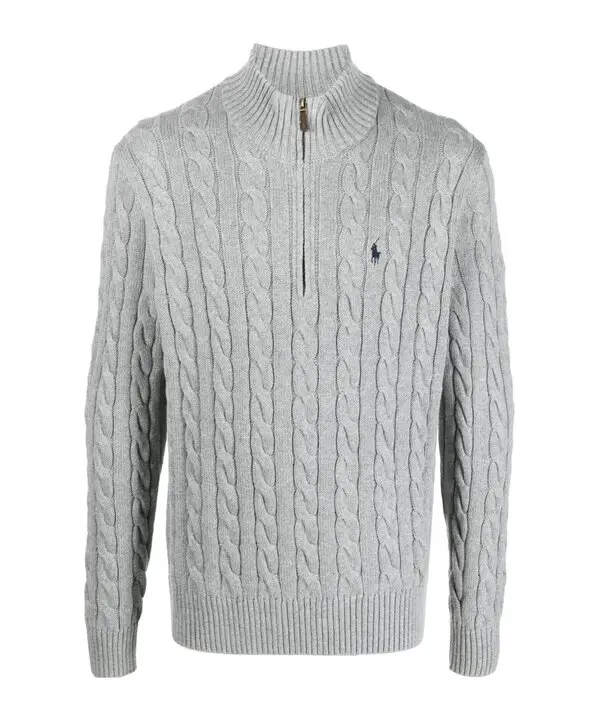 Polo Ralph Lauren Cable Knit Half-zip Sweater - Gray
