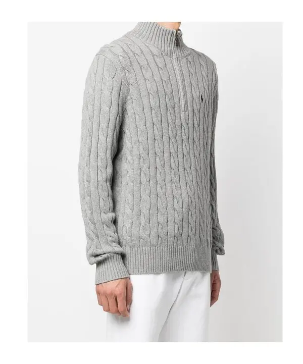 Polo Ralph Lauren Cable Knit Half-zip Sweater - Gray