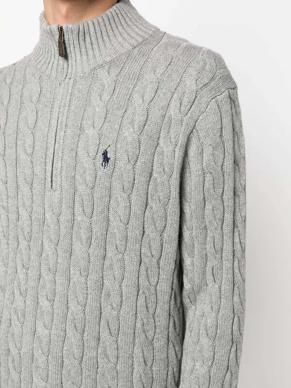 Polo Ralph Lauren Cable Knit Half-zip Sweater - Gray