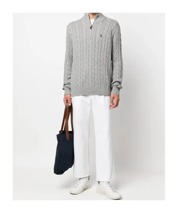Polo Ralph Lauren Cable Knit Half-zip Sweater - Gray