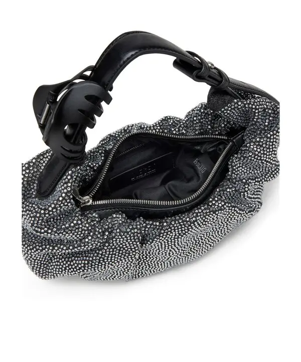 DIESEL® Embellished Scrunched Shoulder Bag - Black