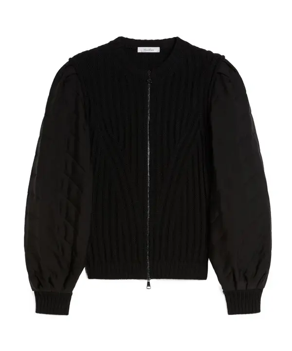 Max Mara Zip-up Ribbed Cardigan