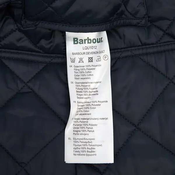 Barbour Deveron Quilted Buttoned Jacket - Black