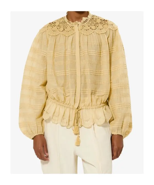 Isabel Marant Étoile Polly Floral Lace Blouse - Light Ochre