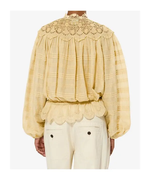 Isabel Marant Étoile Polly Floral Lace Blouse - Light Ochre