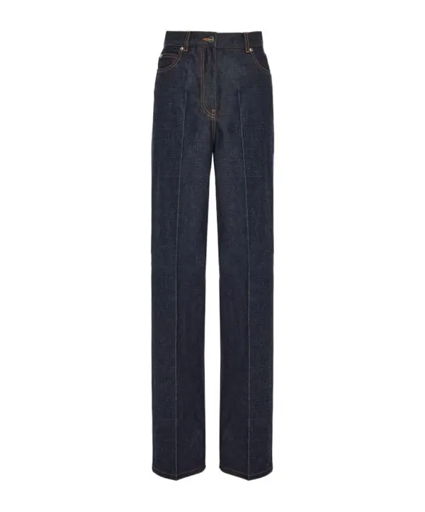 FERRAGAMO Belt Ring Denim Trousers