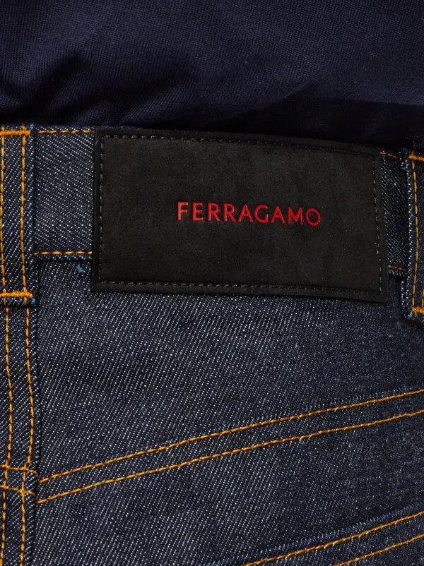 FERRAGAMO Belt Ring Denim Trousers