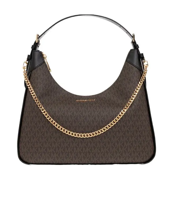 Michael Kors Monogram Jacquard Shoulder Bag - Brown