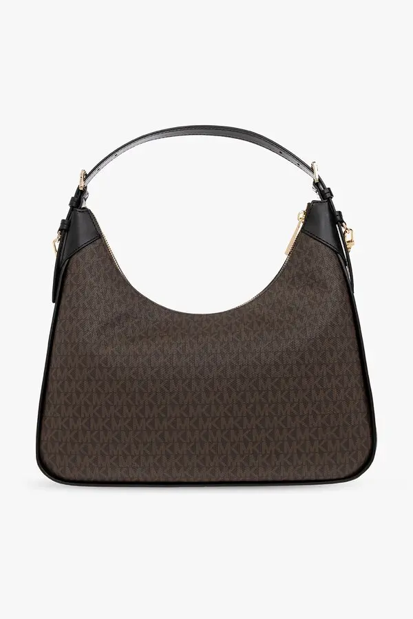 Michael Kors Monogram Jacquard Shoulder Bag - Brown