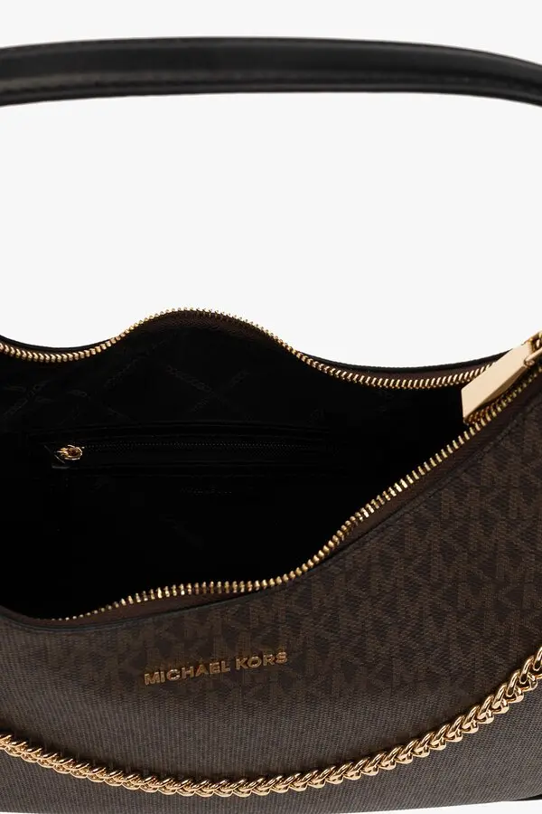 Michael Kors Monogram Jacquard Shoulder Bag - Brown