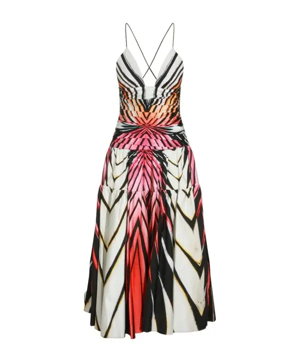 Roberto Cavalli Geometric Print Midi Dress