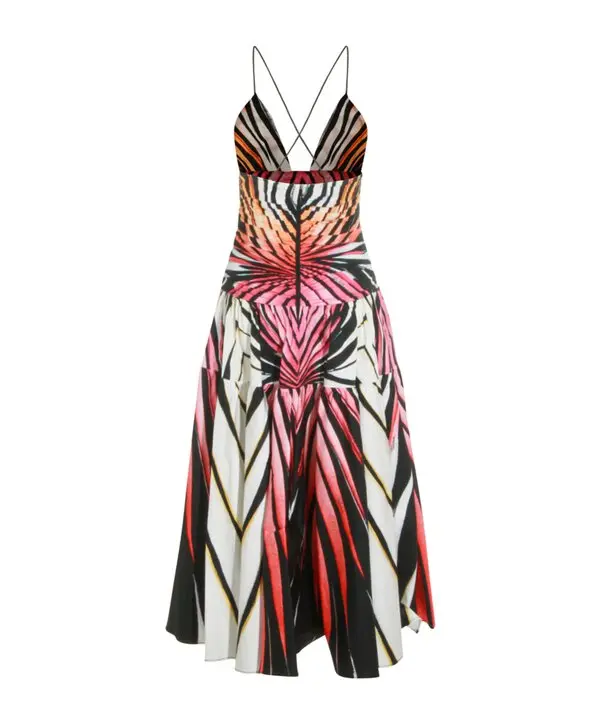 Roberto Cavalli Geometric Print Midi Dress