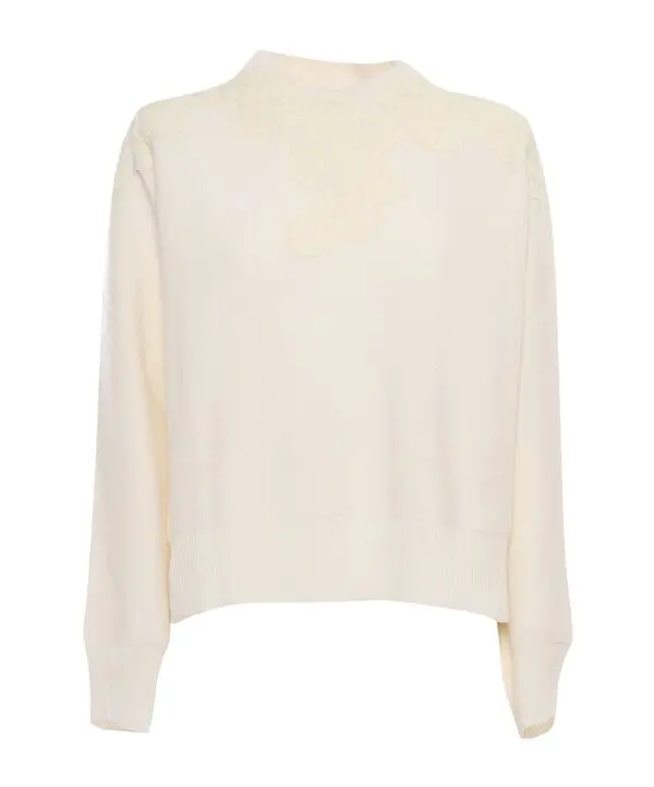 Ermanno Scervino Lace Decorative Sweater - White