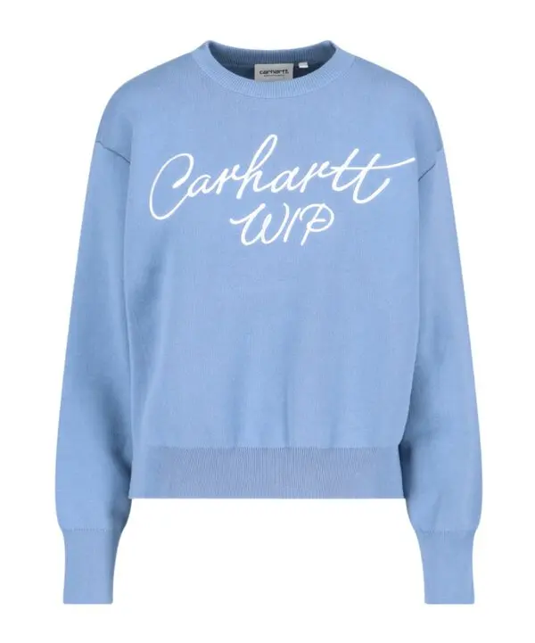 Carhartt Work In Progress Logo Embroidered Crewneck Jumper - No