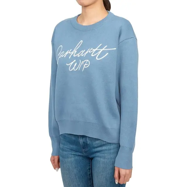 Carhartt Work In Progress Logo Embroidered Crewneck Jumper