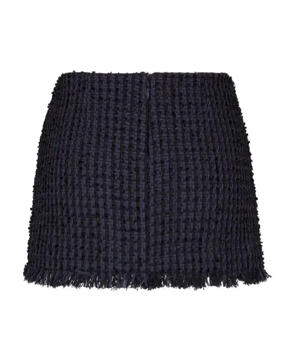 Dsquared2 Tweed Frayed-hem Miniskirt - Black