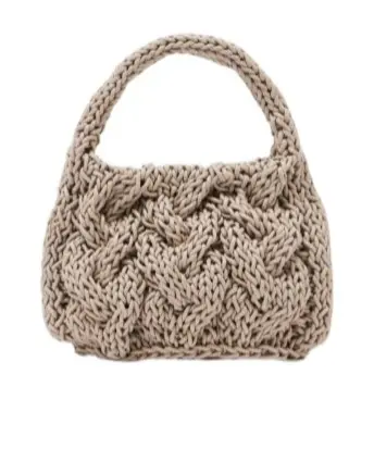 J.W.ANDERSON Jw Anderson Small Cable Knitted Top Handle Bag - Taupe