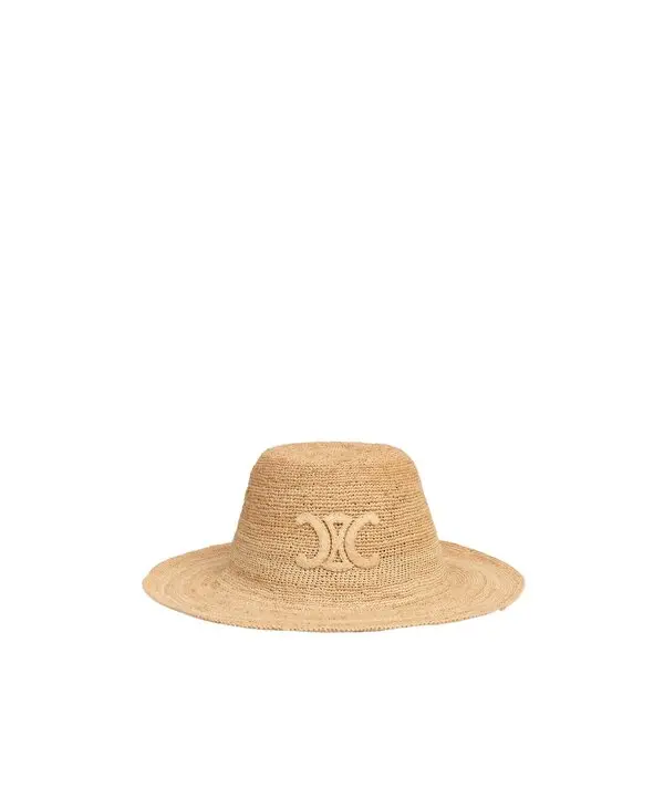 Celine Triomphe Raffia Hat - Natural