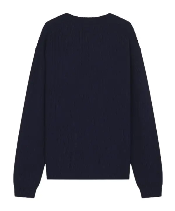 Maison Kitsuné Bold Fox Head Patch Knitted Cardigan - Ink Blue
