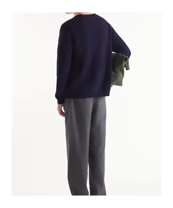 Maison Kitsuné Bold Fox Head Patch Knitted Cardigan - Ink Blue