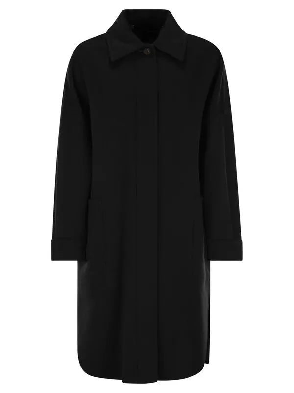 Max Mara Baruffa Button Detailed Oversized Coat - Black