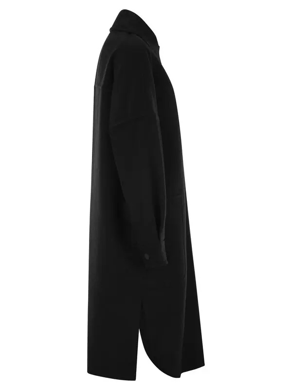 Max Mara Baruffa Button Detailed Oversized Coat - Black