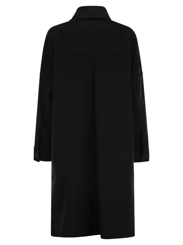 Max Mara Baruffa Button Detailed Oversized Coat - Black