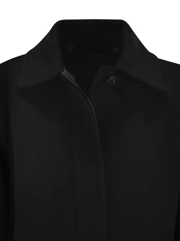 Max Mara Baruffa Button Detailed Oversized Coat - Black