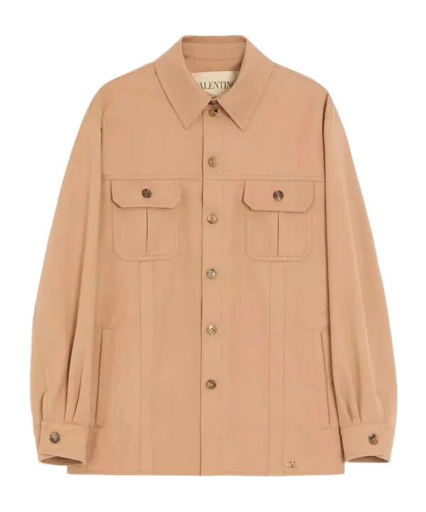 Valentino Garavani Button-up Gabardine Shirt Jacket