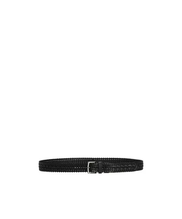 Dolce & Gabbana Woven Leather Belt - Black