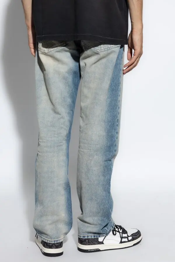 Amiri Ma Quad Cuff Straight Leg Jeans - Blue