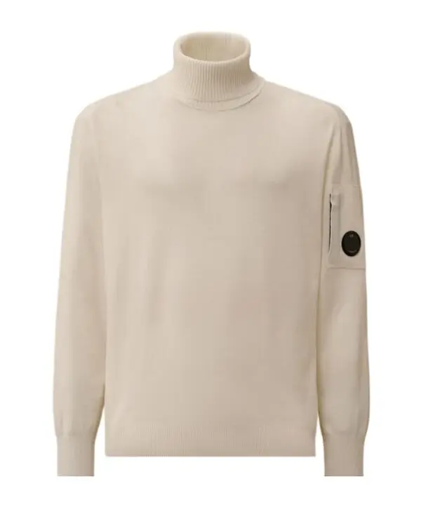 C.P. COMPANY Extrafine Half Zip Jumper - White