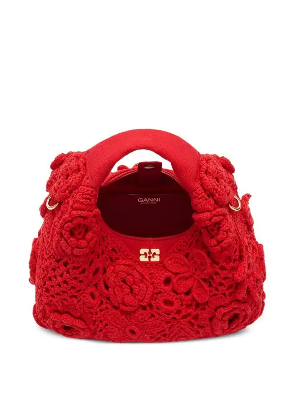 GANNI Mini Crochet Hobo Shoulder Bag