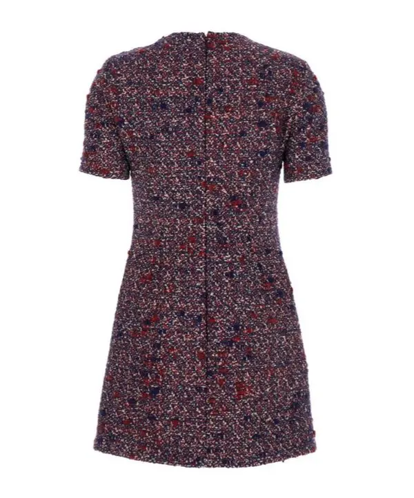Gucci Crewneck Tweed Mini Dress - Black