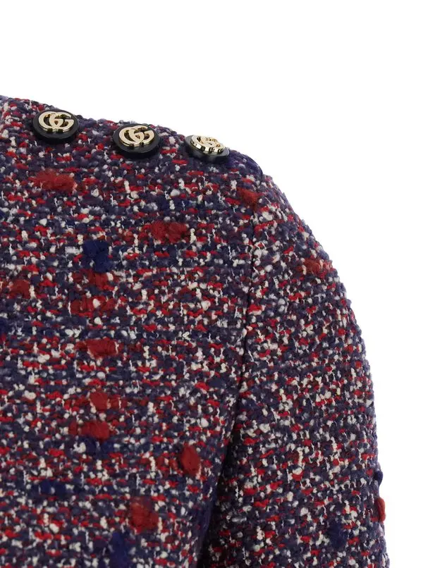 Gucci Crewneck Tweed Mini Dress - Black