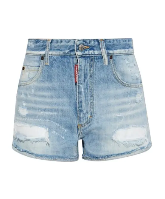 Dsquared2 Distressed Denim Shorts - Blue