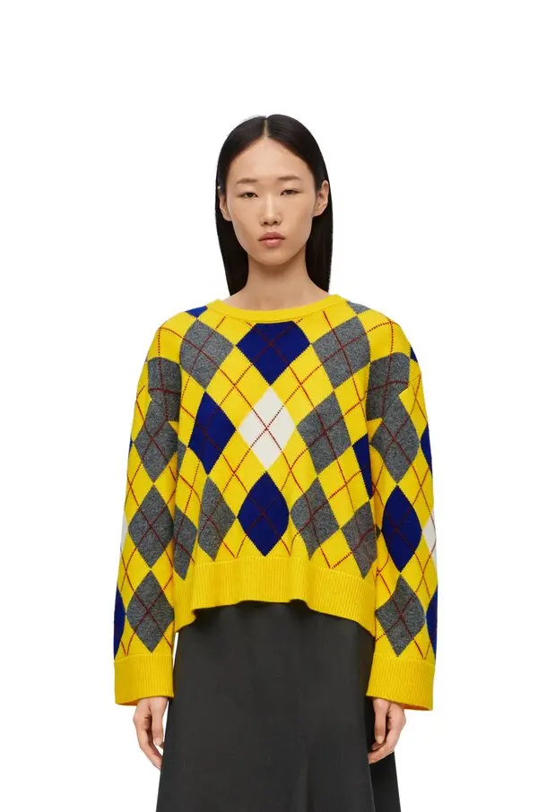 Loewe Argyle Crewneck Knitted Jumper
