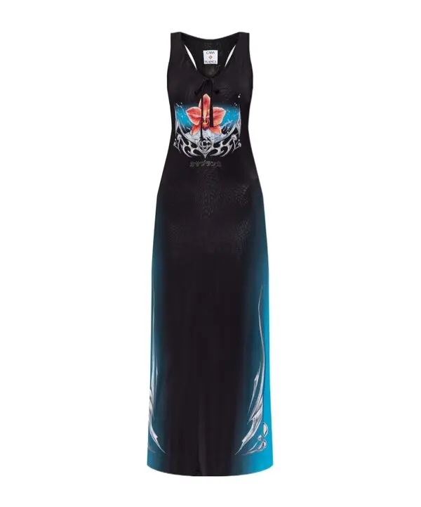 Casablanca Blades Slinky Jersey Maxi Dress