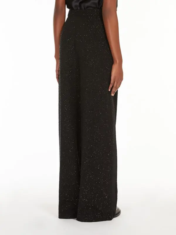 Max Mara Sequin Embellished Wool-blend Straight Leg Pants
