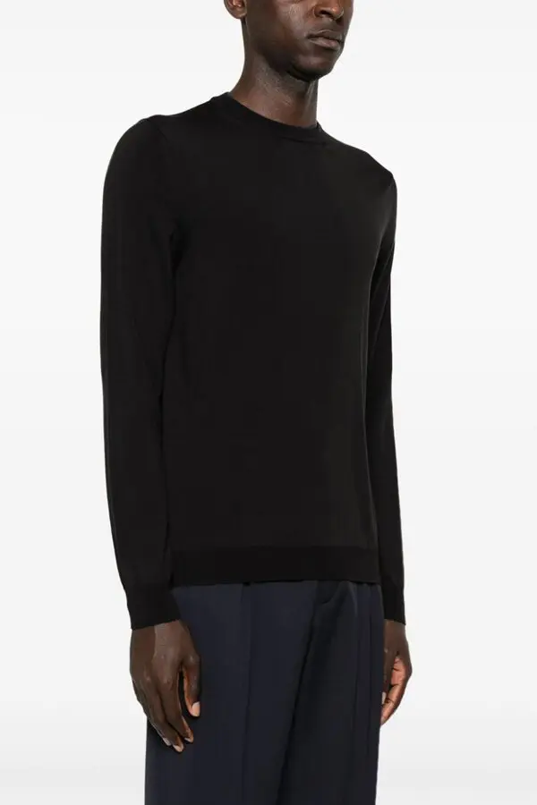 ZANONE Crewneck Knitted Jumper - Black