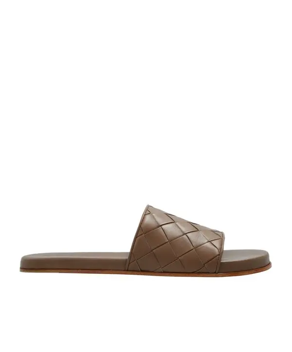 Bottega Veneta Sunday Intrecciato Slip-on Sandals - Brown