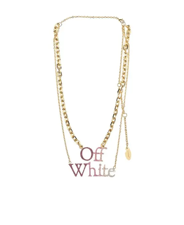 Off-White Logo Pendant Necklace - Yellow