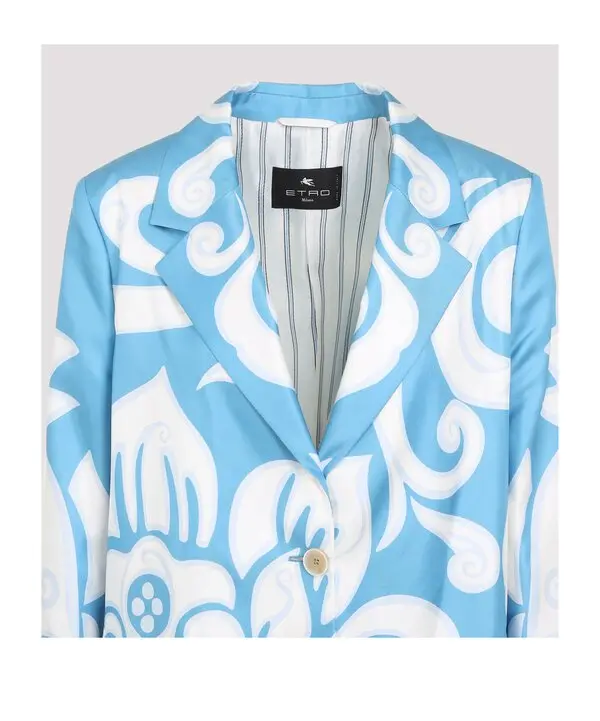 Etro Single Breasted Graphic Printed Coat