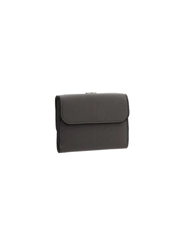 Chloé Logo Plaque Tri-fold Wallet - Gray
