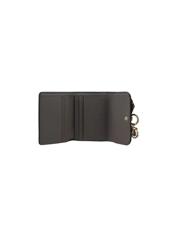 Chloé Logo Plaque Tri-fold Wallet - Gray