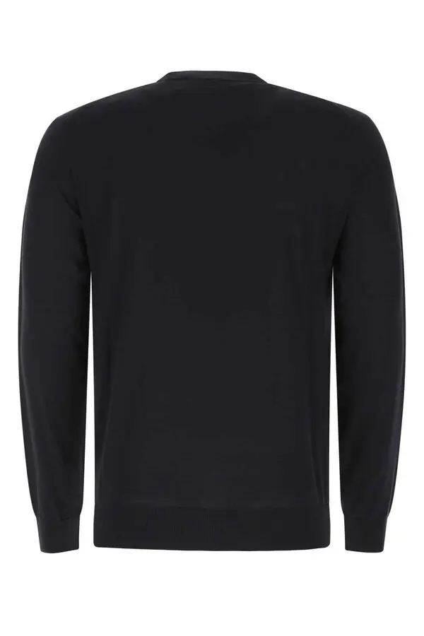 Prada Logo Embroidered Crewneck Jumper - Blue