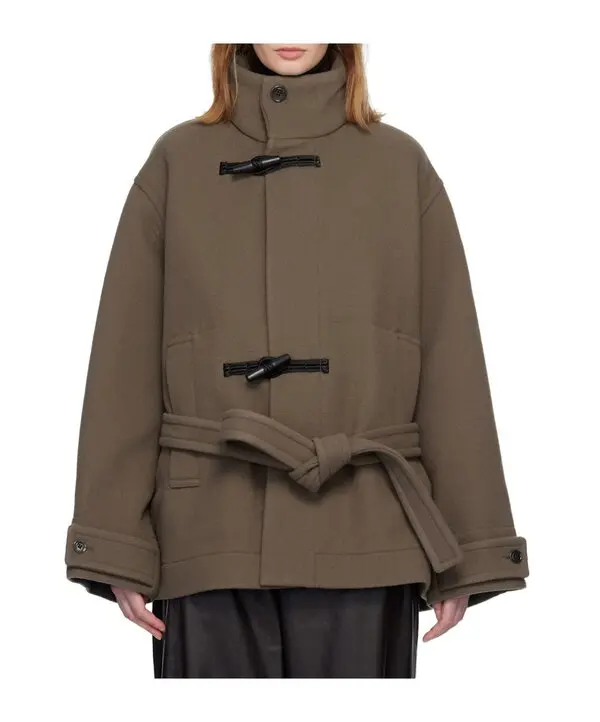 LEMAIRE Short Duffle Coat - Dark Squirrel