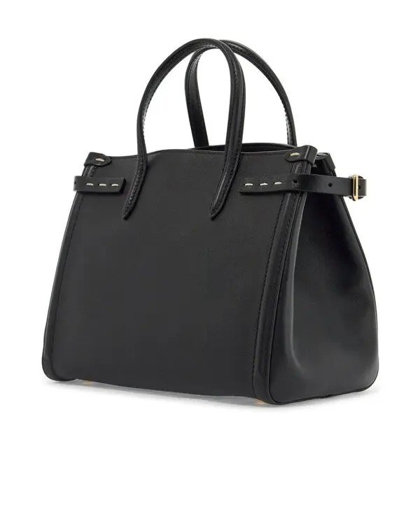 Valentino Garavani Antibes Vlogo Plaque Small Top Handle Bag - Black
