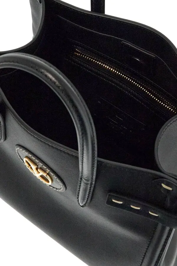 Valentino Garavani Antibes Vlogo Plaque Small Top Handle Bag - Black