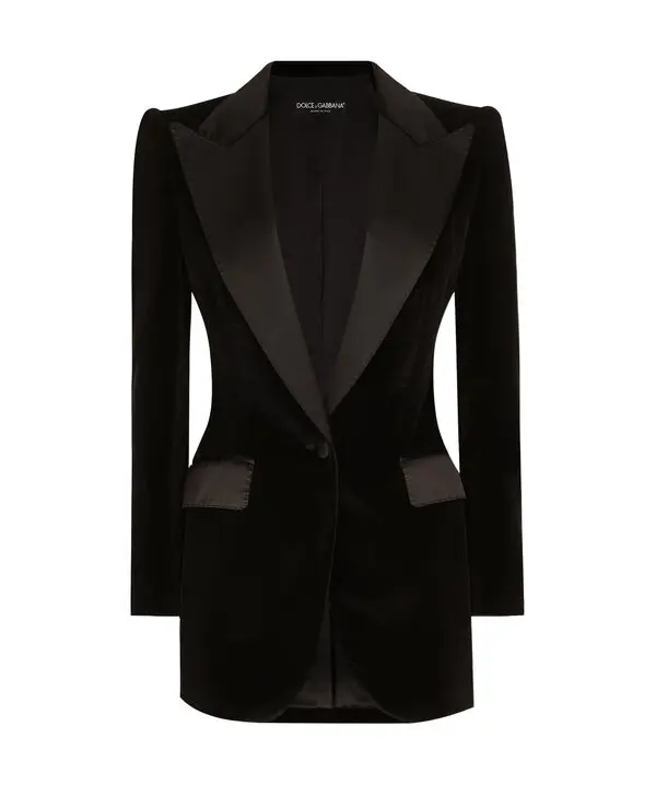 Dolce & Gabbana Single-breasted Velvet Tuxedo Jacket - Black